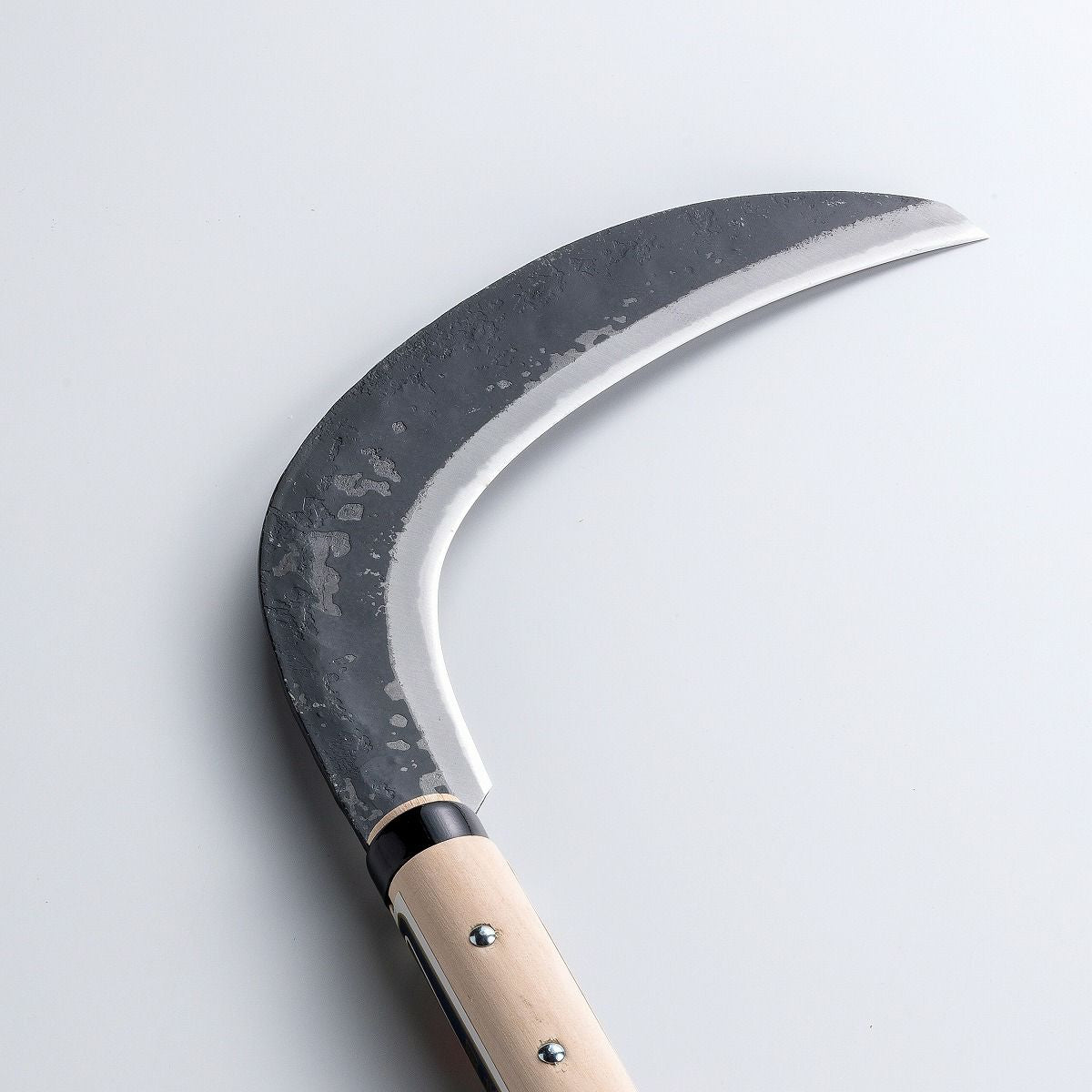 "OJIKA" Long Handle Double-Bevel Aogami Steel grass cutting sickle, Bl ...