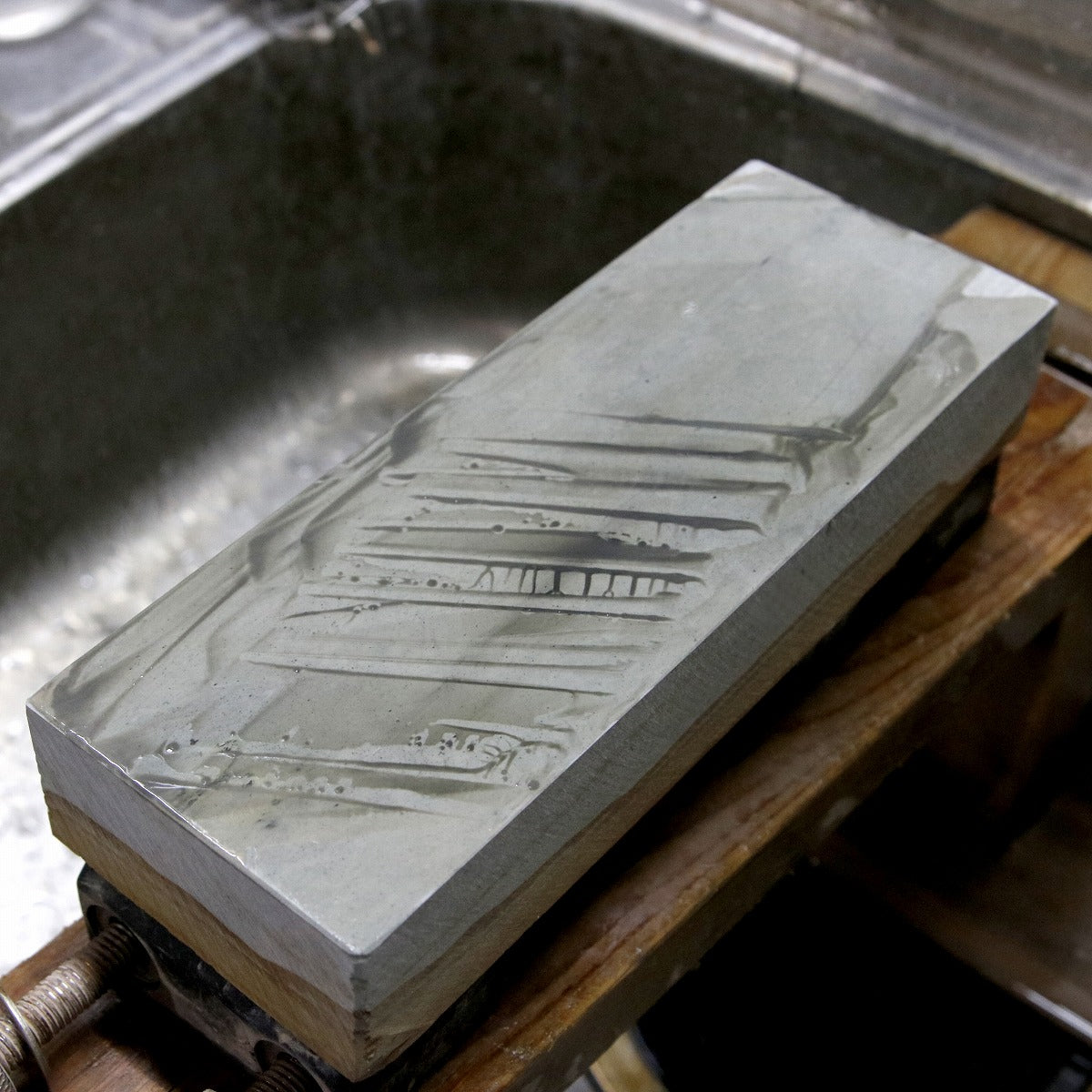 "OKUDO", Tennen Toishi (Japanese Natural Whetstone). Ground layer "SUI ...