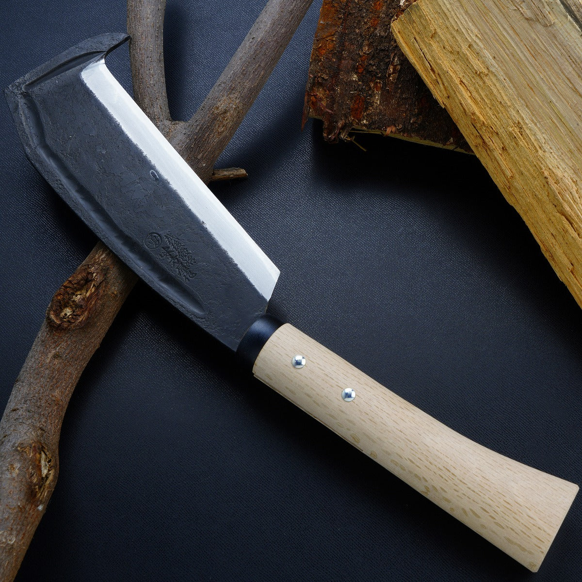 "AJIKATAYA" Echigo Japanese Hatchet / Machete Single-Edged KATABA, Yon ...