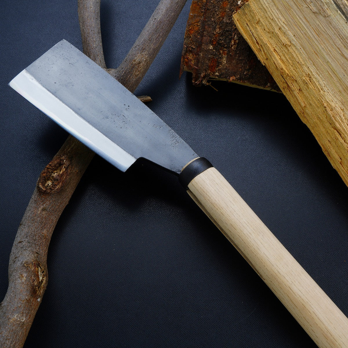 "AJIKATAYA" Japanese Hatchet / Machete Double-Edged White Oak Handle ...