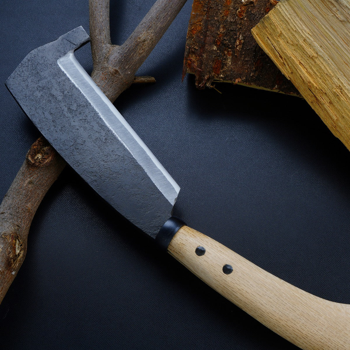 "AJIKATAYA" Japanese Hatchet / Machete Single-Edged White Oak Handle ...